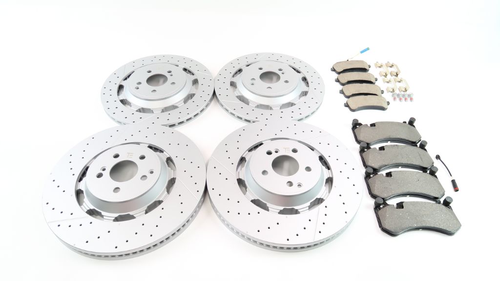 Mercedes Benz S63 S65 Amg front rear brake pads and rotors set #310 To ...